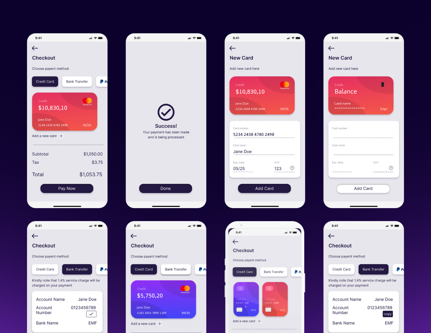 Checkout Screens by Evergreen Odeh on Dribbble
