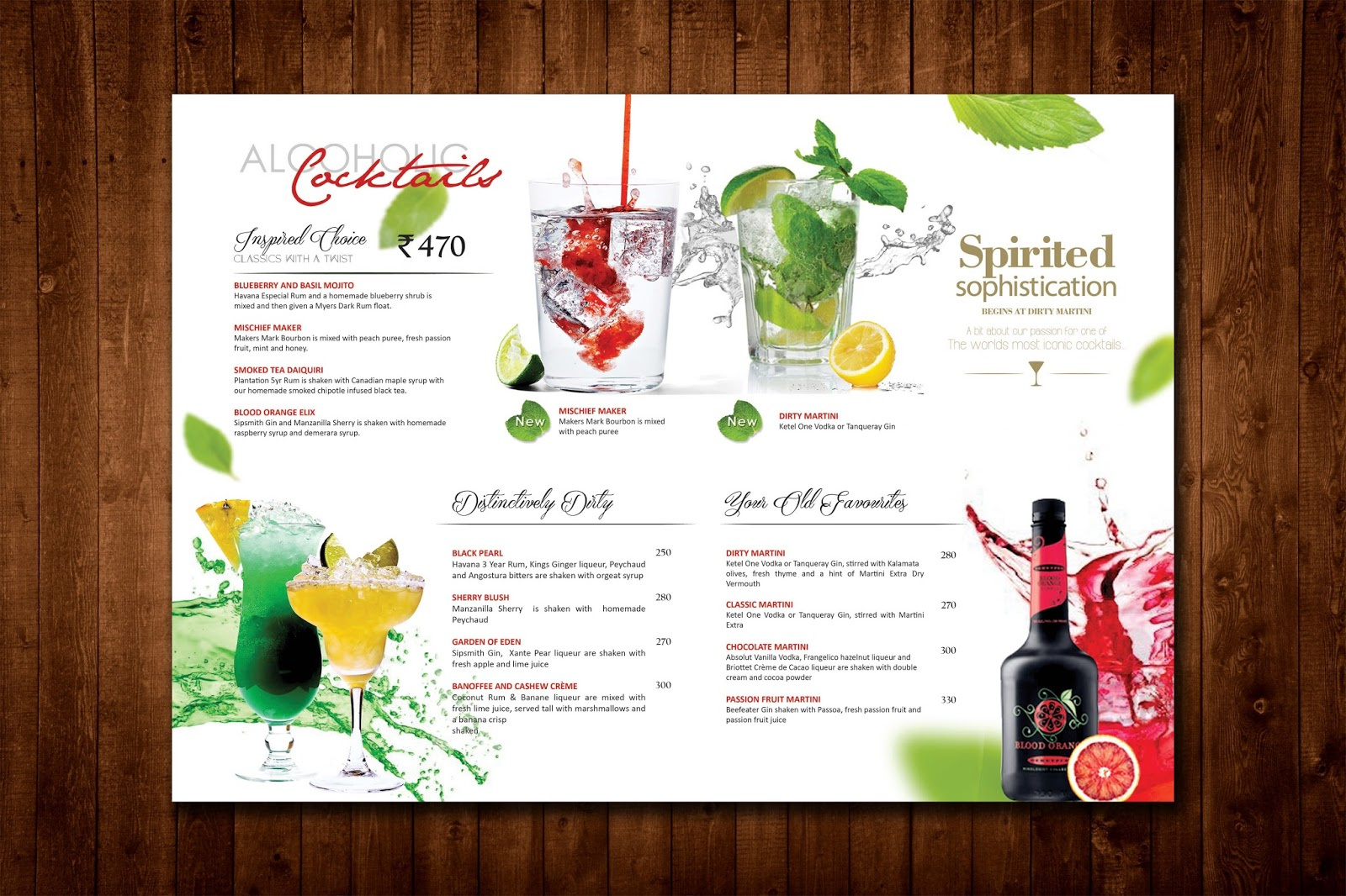 Cocktail Menu card design by Spark Studios on Dribbble