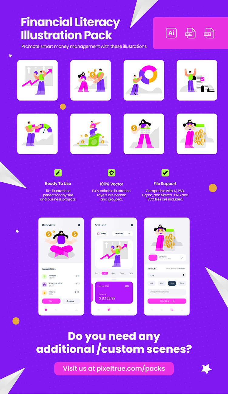 Financial Literacy Illustration Pack by Pixel True on Dribbble