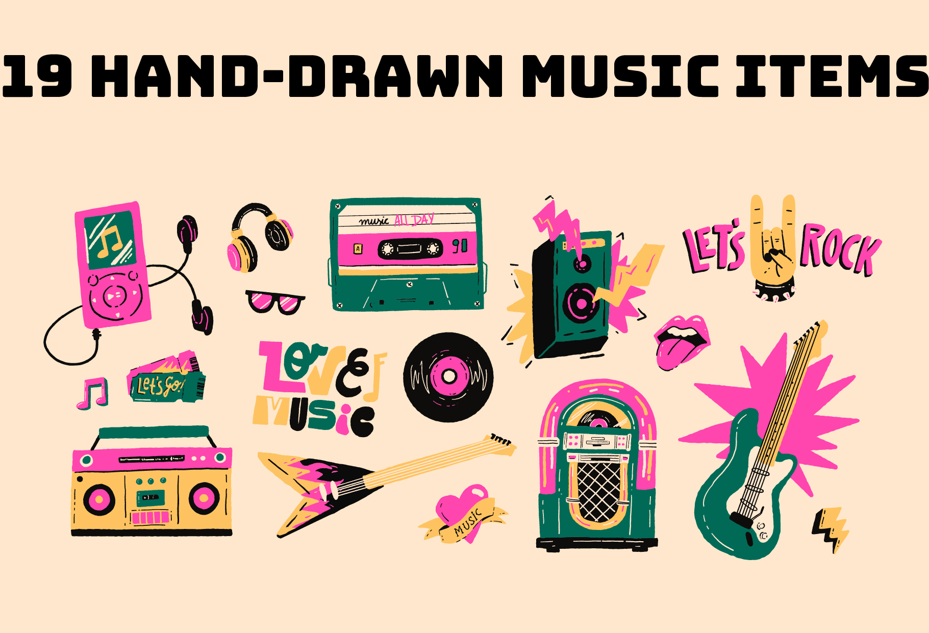 Music Stickers designs, themes, templates and downloadable graphic ...