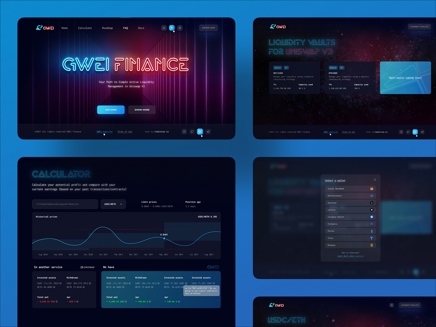 Futuristic Ui Shots for WEB3 by vino_costa for Roobinium on Dribbble