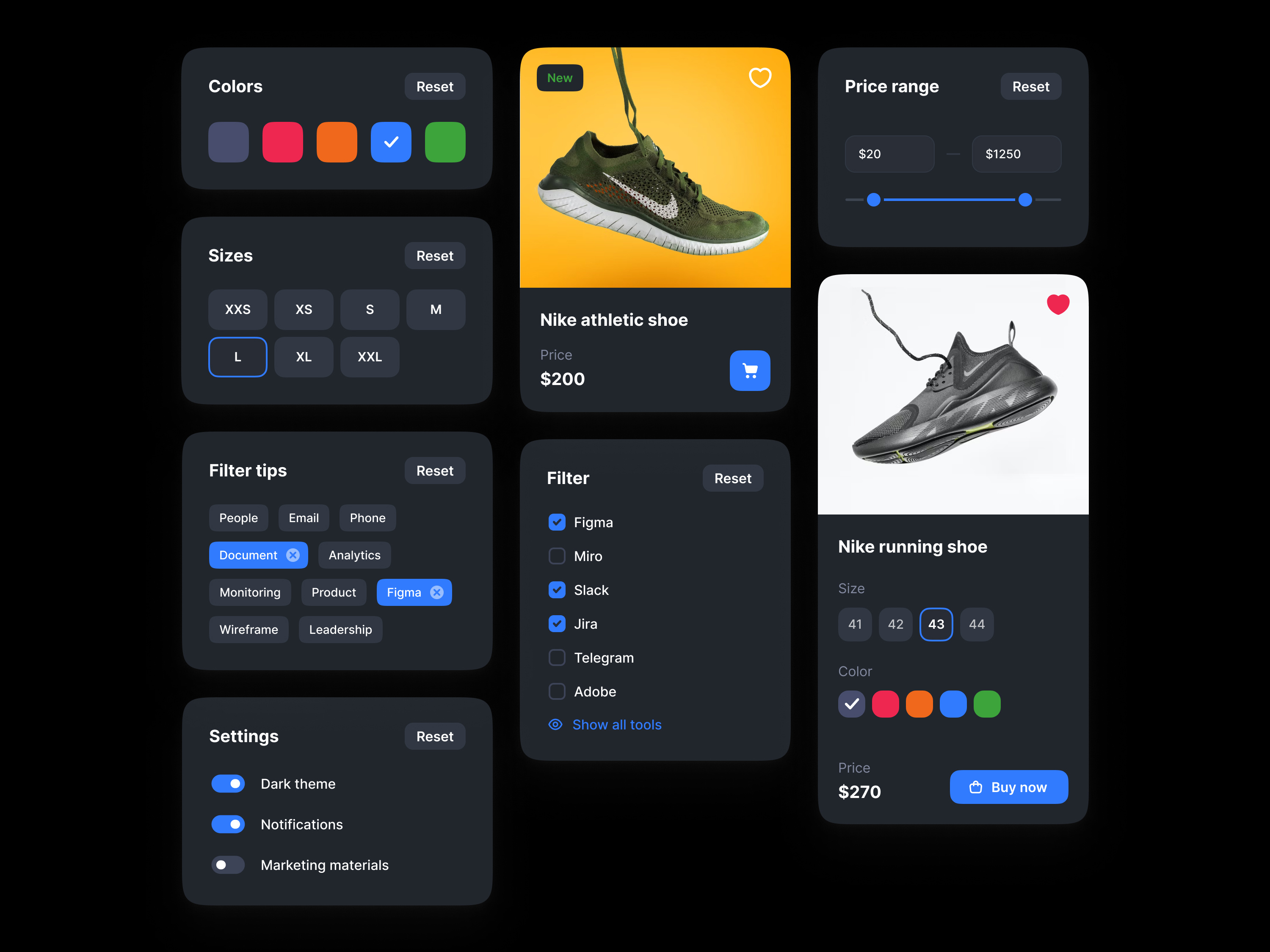 eCommerce Filter Cards UI by Sergei Grid on Dribbble