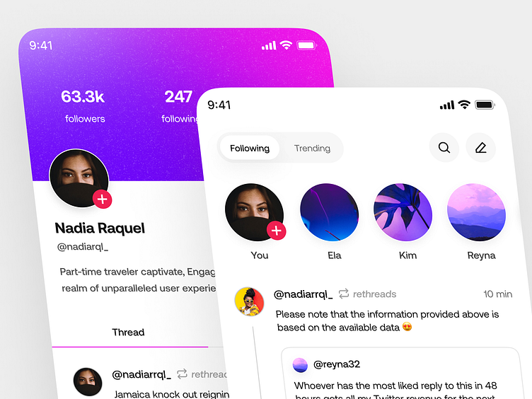 Threadify | Mobile Social Apps by Muftagi Arm for Kuy Labs on Dribbble