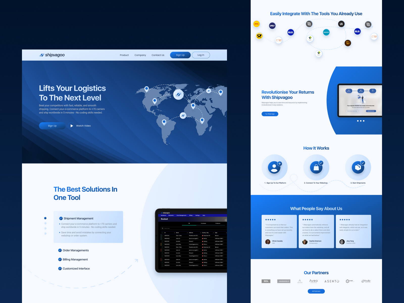 Logistic Management Website by Saqlain Ali on Dribbble