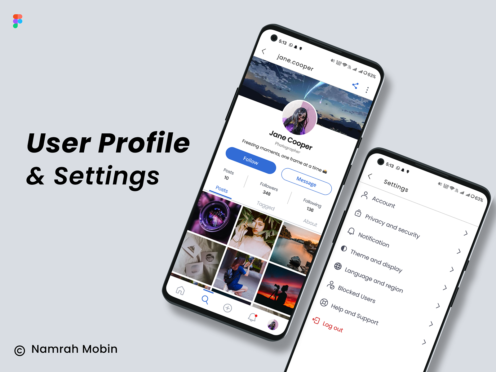 User Profile & Settings | Daily UI 006 & 007 by Namrah Mobin on Dribbble
