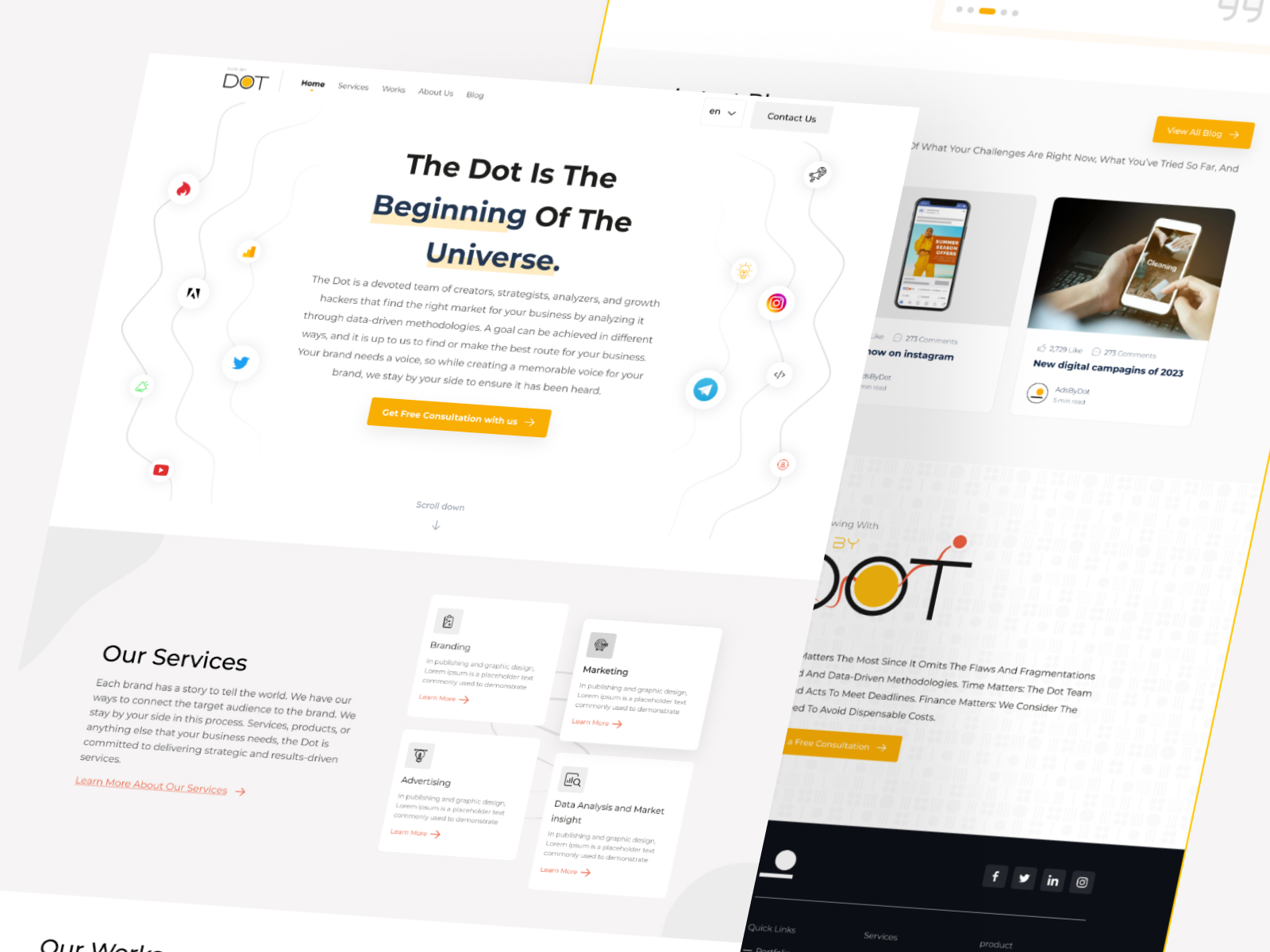 Ads by dot agency website by yoosef jafarzadeh on Dribbble