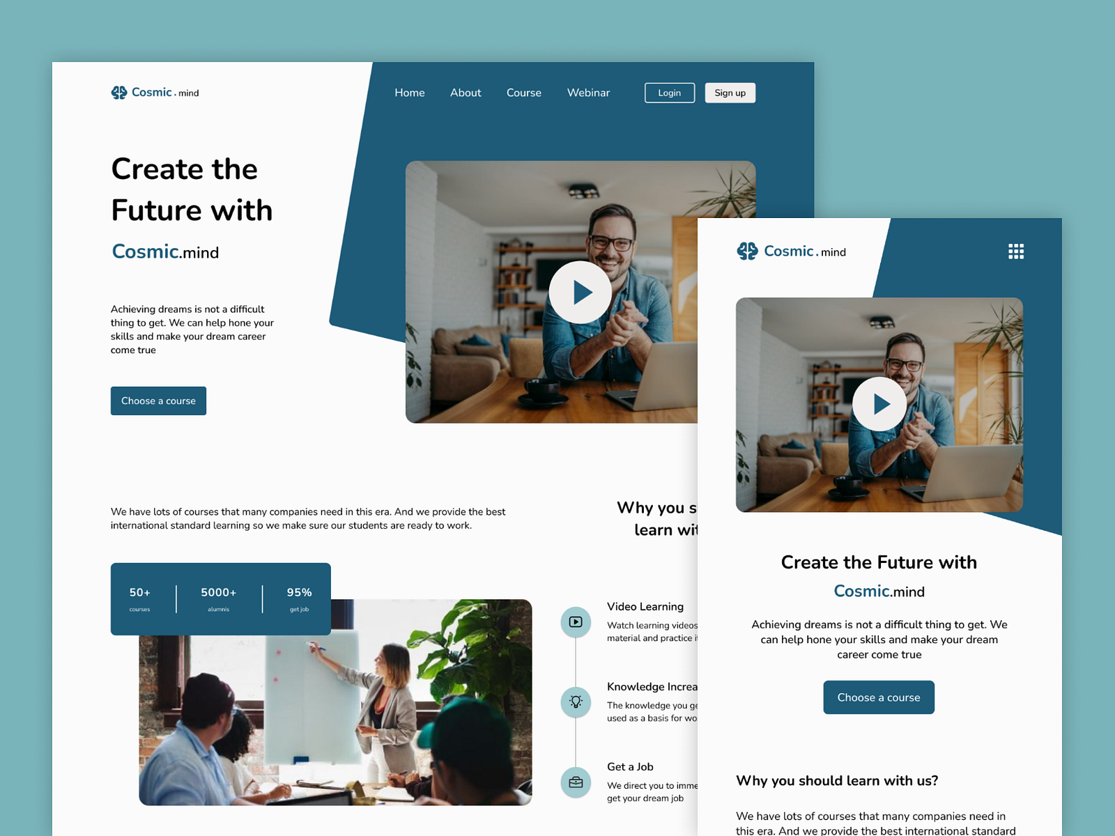 [Landing Page Website & Mobile UI] Course App by Silvia Amanda Rigita ...