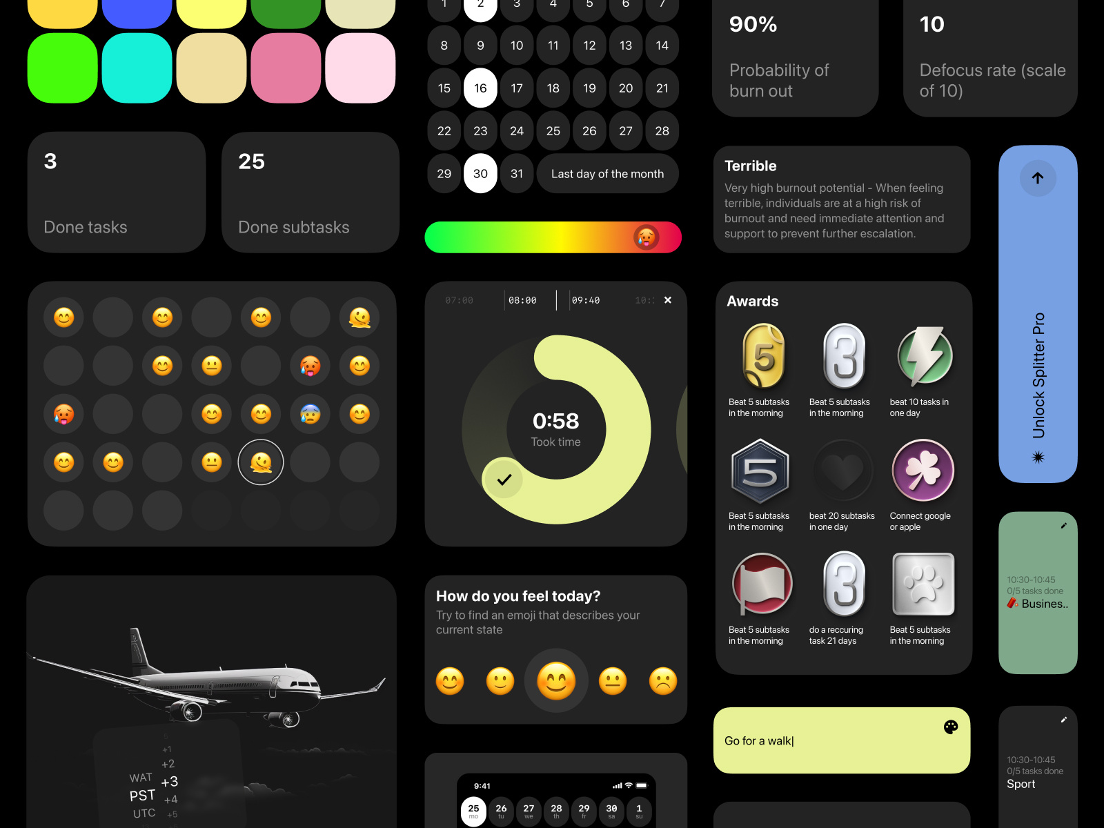 Splitter app UI kit by Vladimir Kras on Dribbble