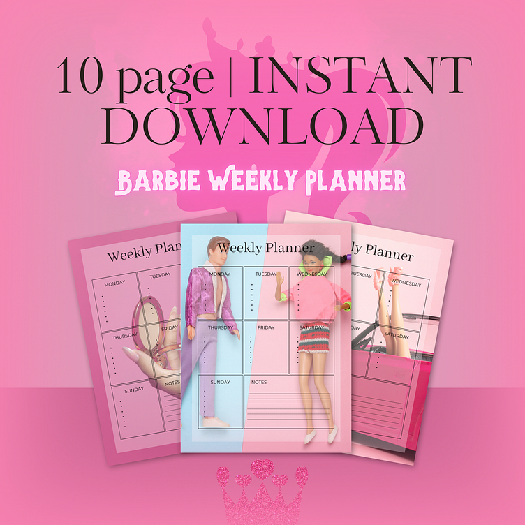 Barbie Weekly Digital Planner Bundle 2023 2024 Barbie Bundle by Bud ...