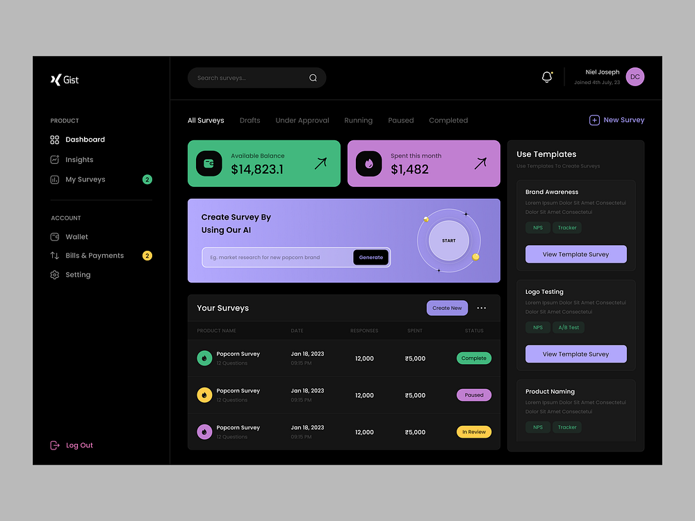 Survey Dashboard designs, themes, templates and downloadable graphic ...