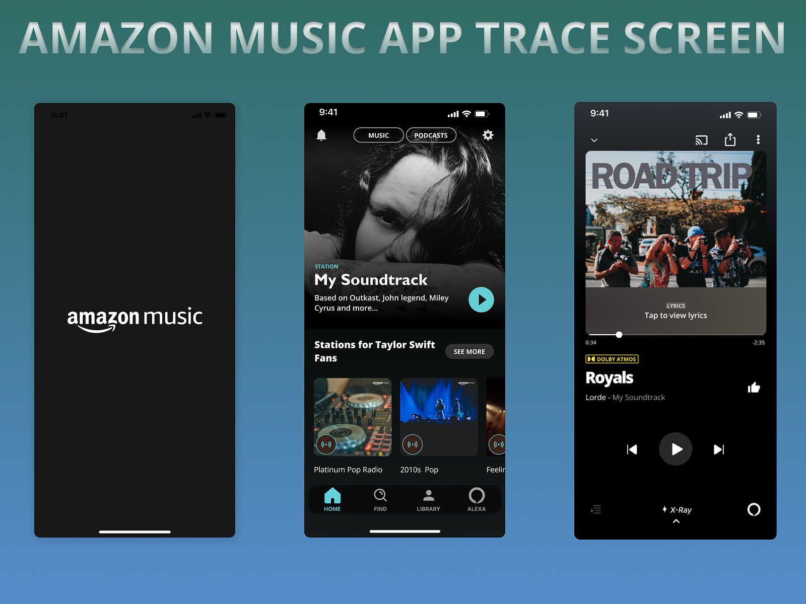 AMAZON MUSIC IOS APP TRACE SCREEN by Bhuvardhena on Dribbble