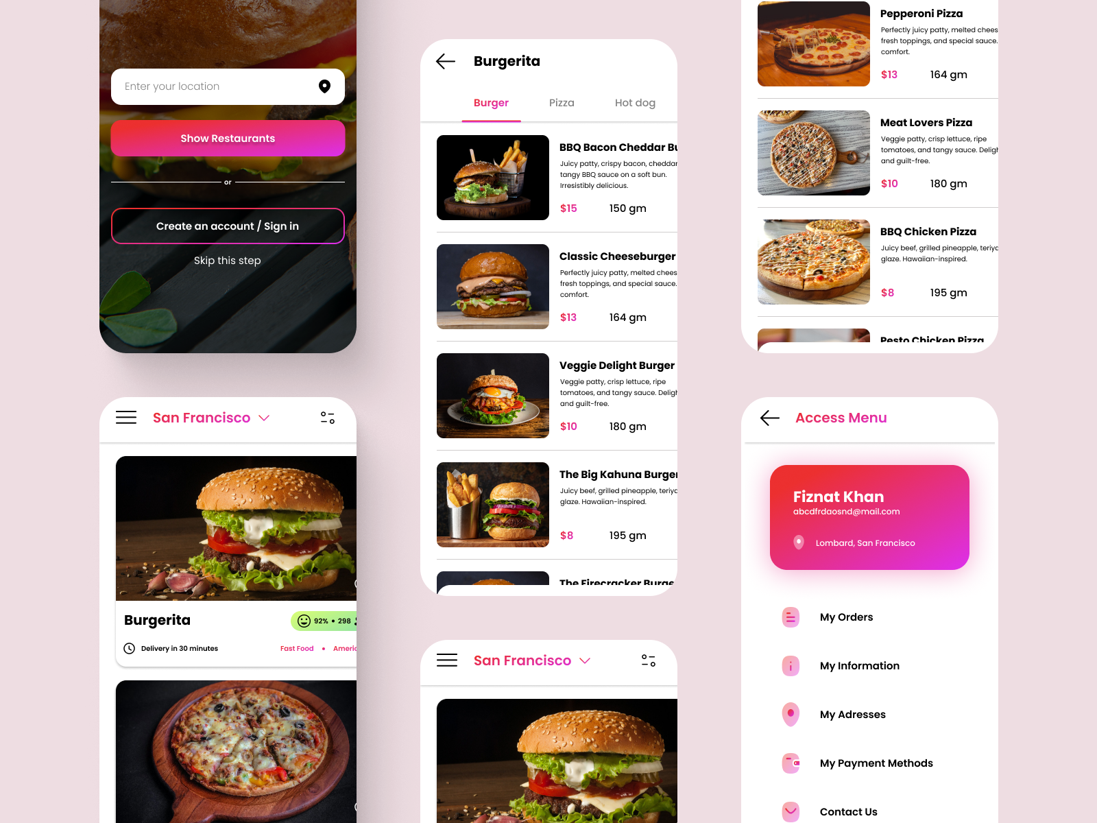 Food ordering app ui design by Nafizul Hoque on Dribbble