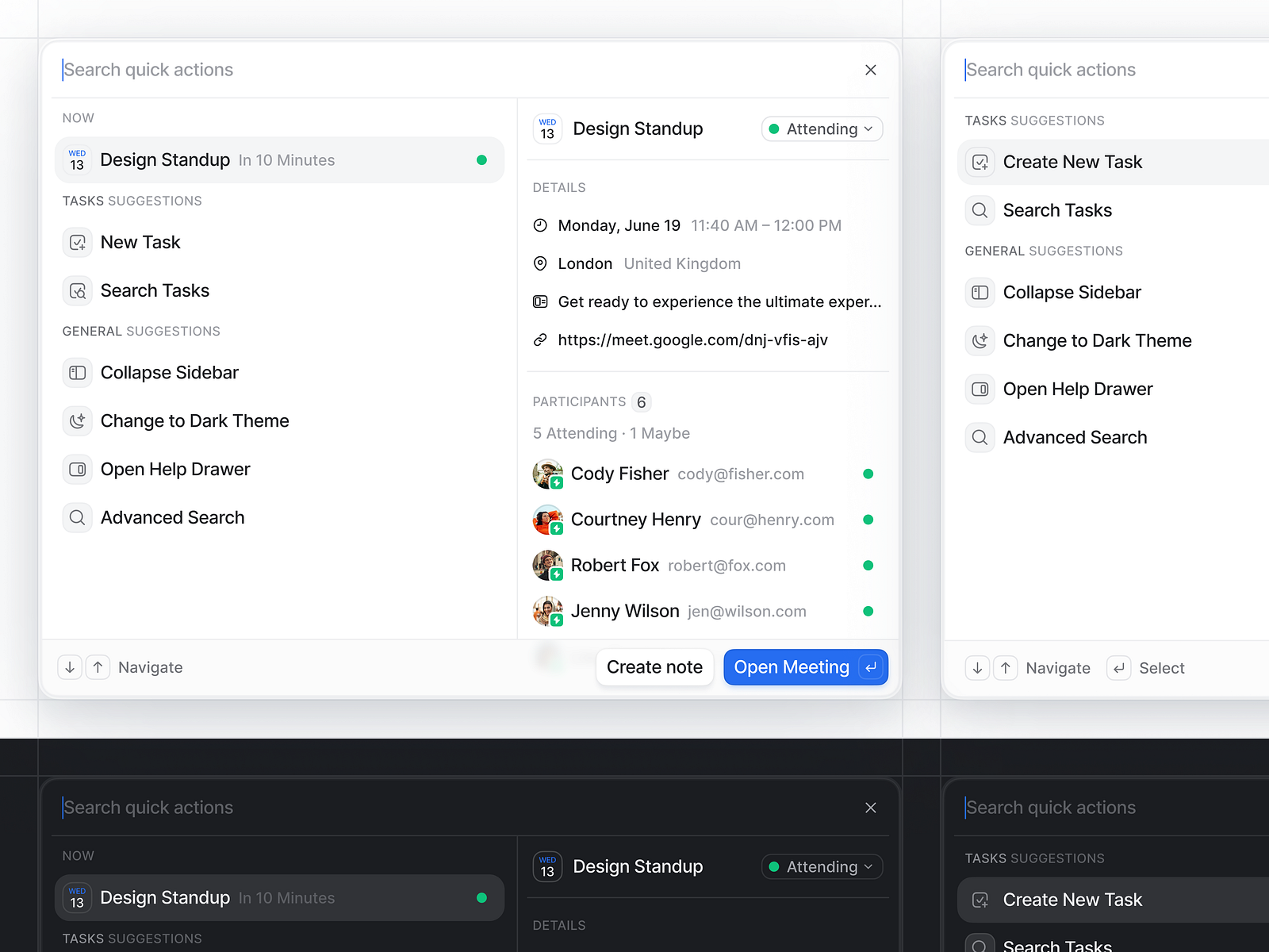 Quick Actions // Search by Lisa Cosme for Attio on Dribbble