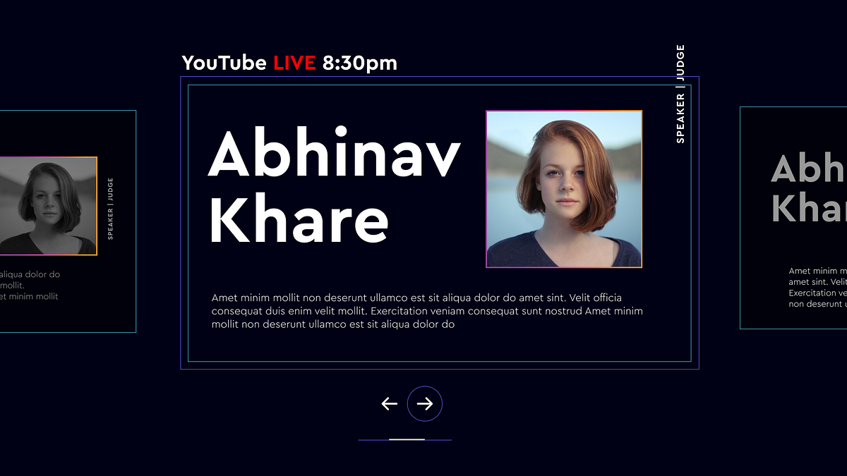Speaker Session Template For Websites by Pradeep Kumar Meena on Dribbble