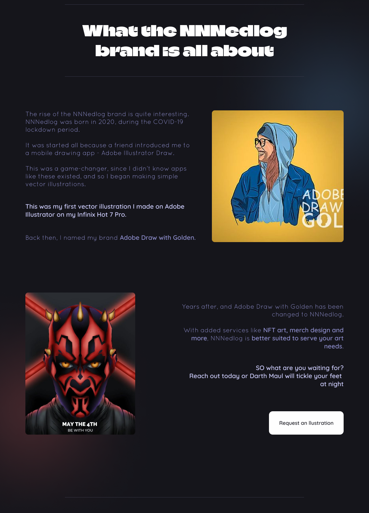 NNNedlog Art Portfolio Website UI by Golden Ekpendu on Dribbble