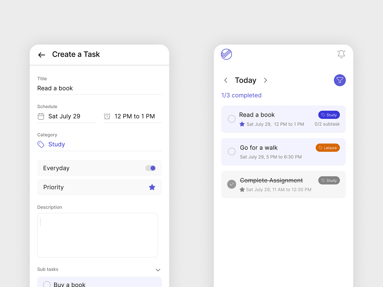 Task Management App || Daily UI by Debasmita Dutta on Dribbble