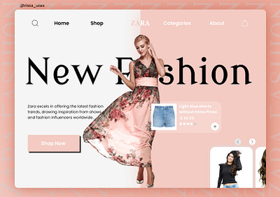 Zara Fashion Clothing Web Design by Rista Chaudhary on Dribbble