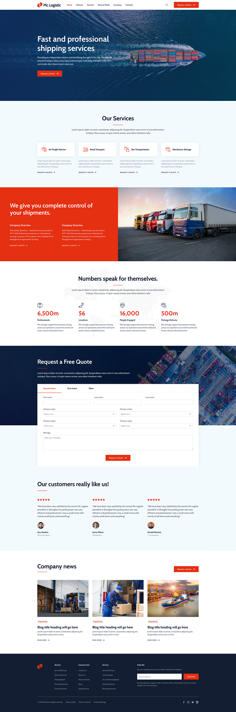 Transportation Web Design for Logistics by Michael Bui on Dribbble