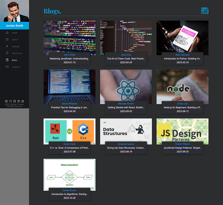Portfolio Website Created With React and Scss by Salman Khan on Dribbble Portfolio Website Created With React and Scss by Salman Khan on Dribbble