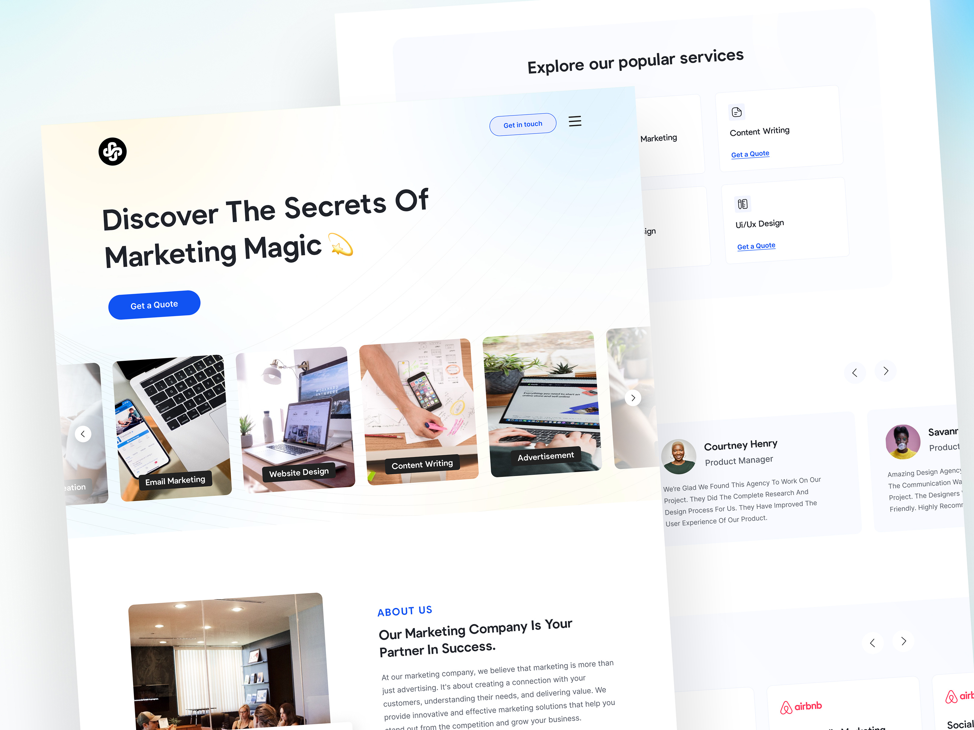Marketing website Ui Ux design in Figma - Figma Ui Ux template by UX ...