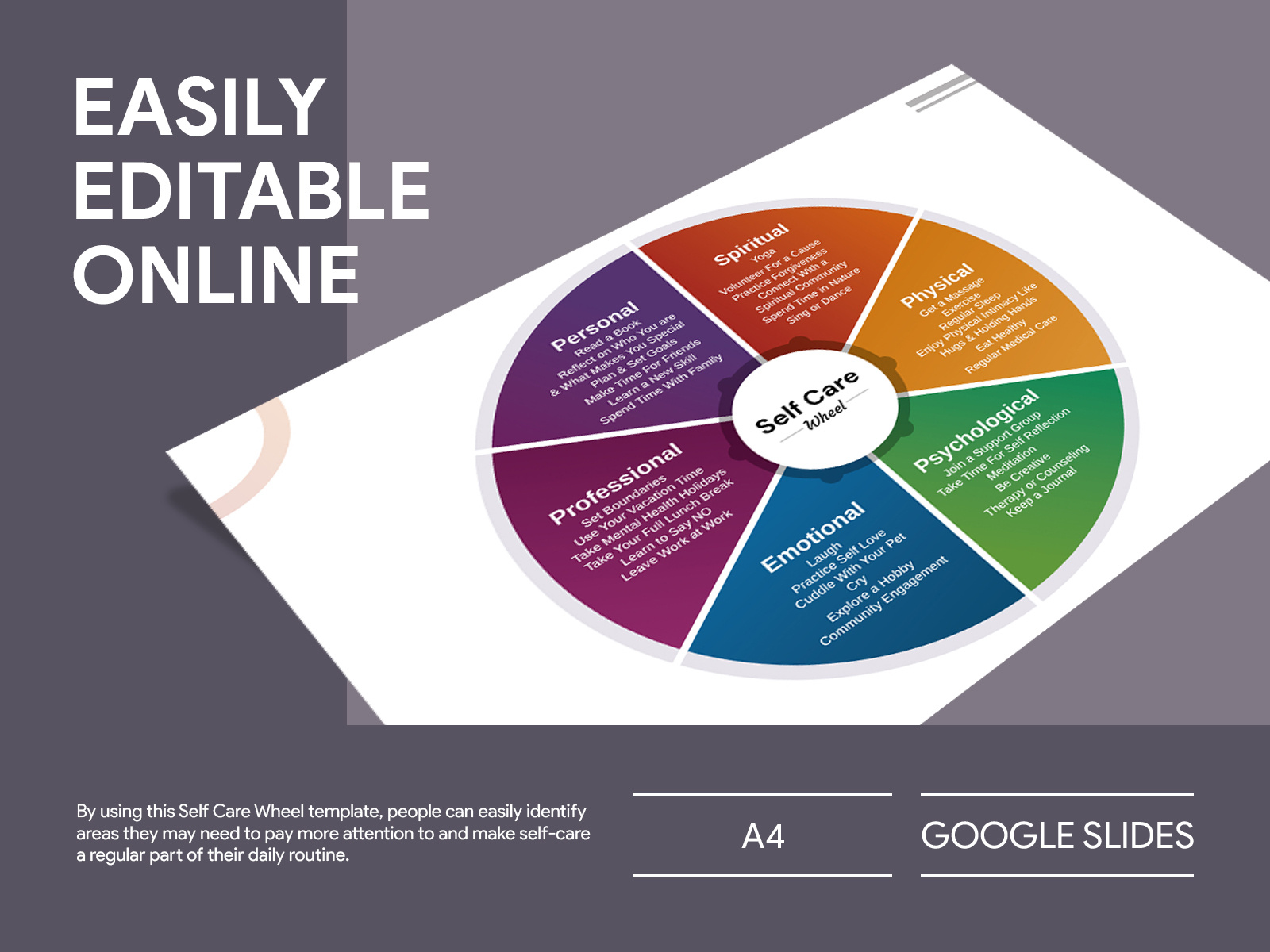 Self Care Wheel Free Google Docs Template by Gdoc on Dribbble