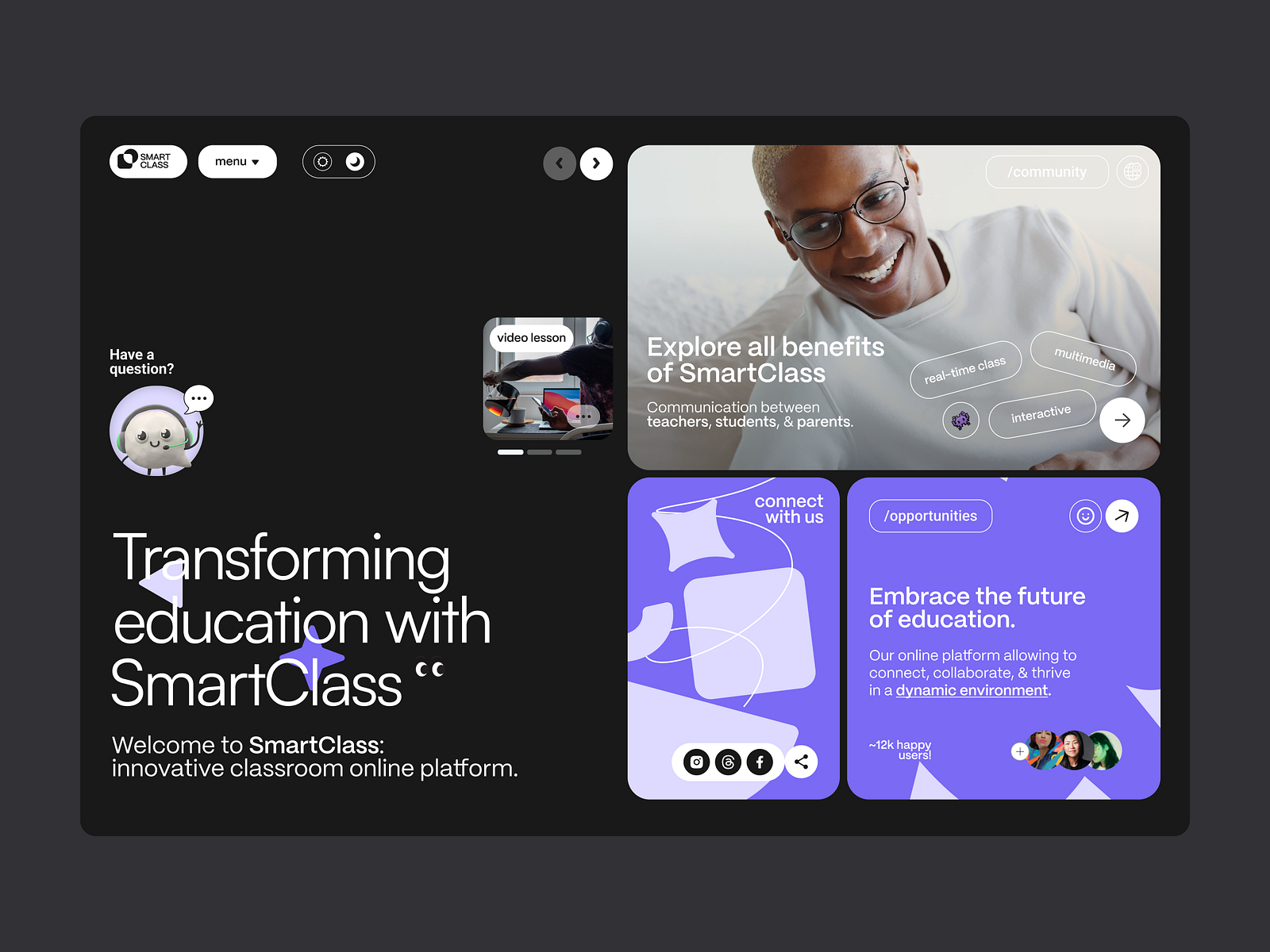 Smart Class - Edtech Startup Platform UI by Linur for Eloqwnt on Dribbble