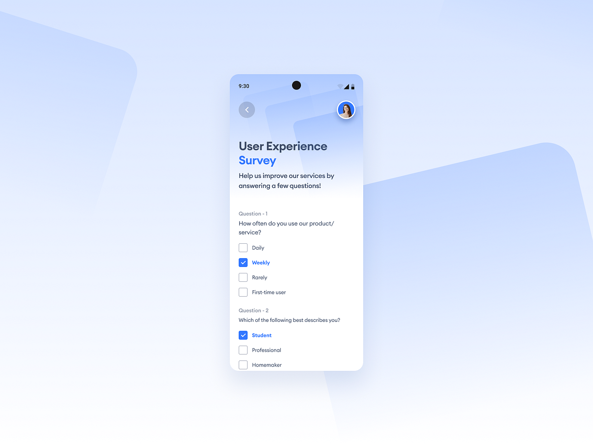 Survey UI Design by Kasun Dilanka 🌟 on Dribbble