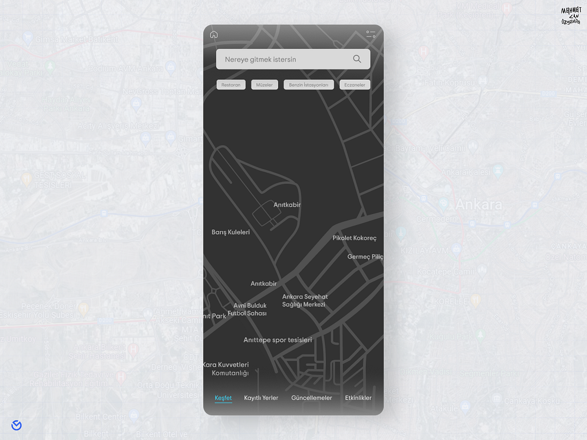 Minimal Map Ui Design by Mehmet Can Ozgumus on Dribbble