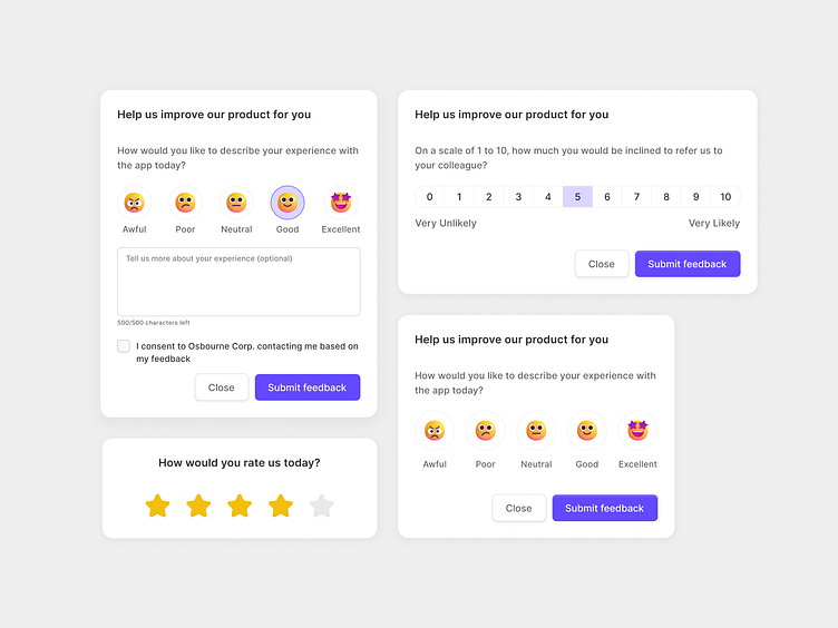 WDS :: Feedback Modal by Swapnil Malakar on Dribbble