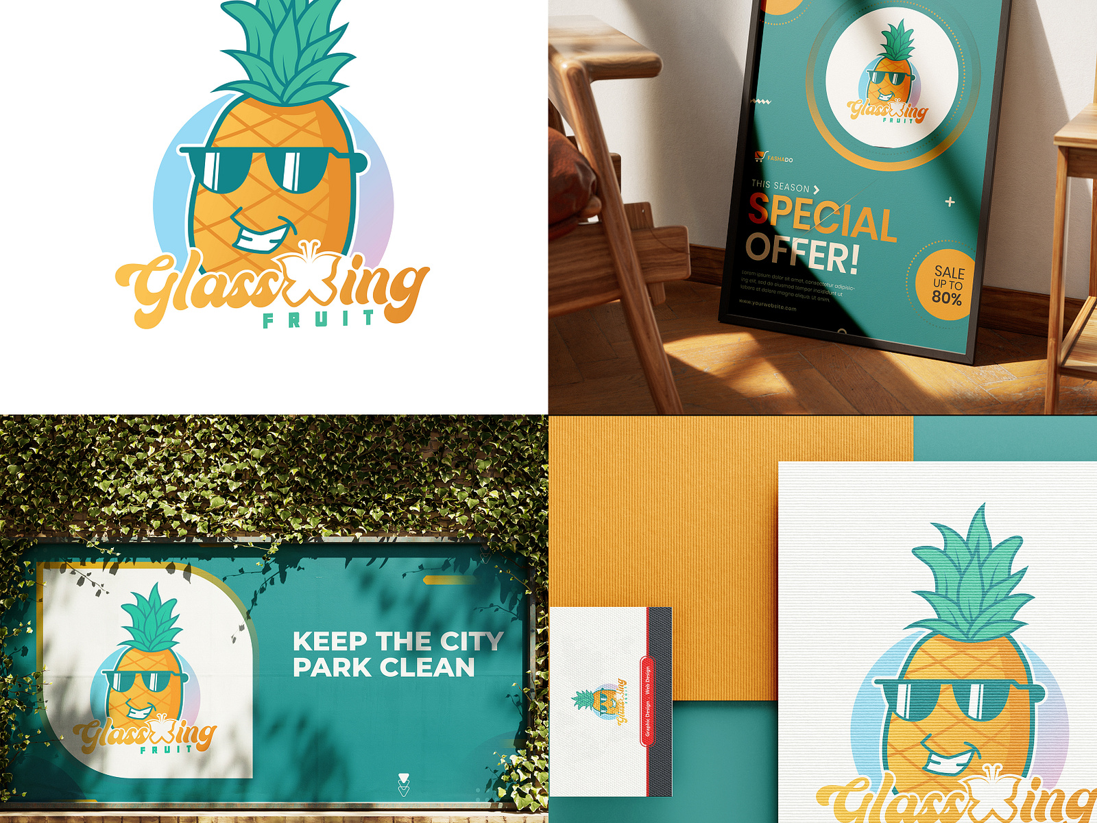 Pineapple Logo design by Logo River on Dribbble