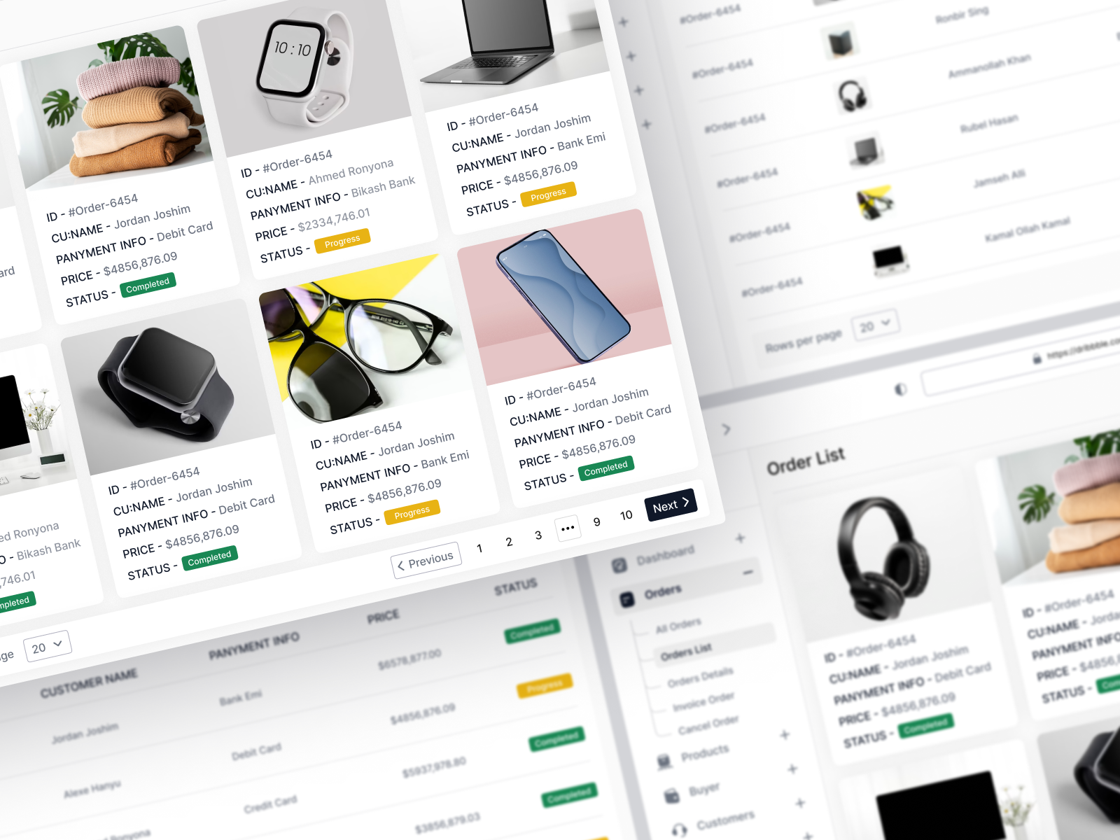 Order Dashboard List & Grid Ui/Ux Design by Ahmed Tamjid on Dribbble