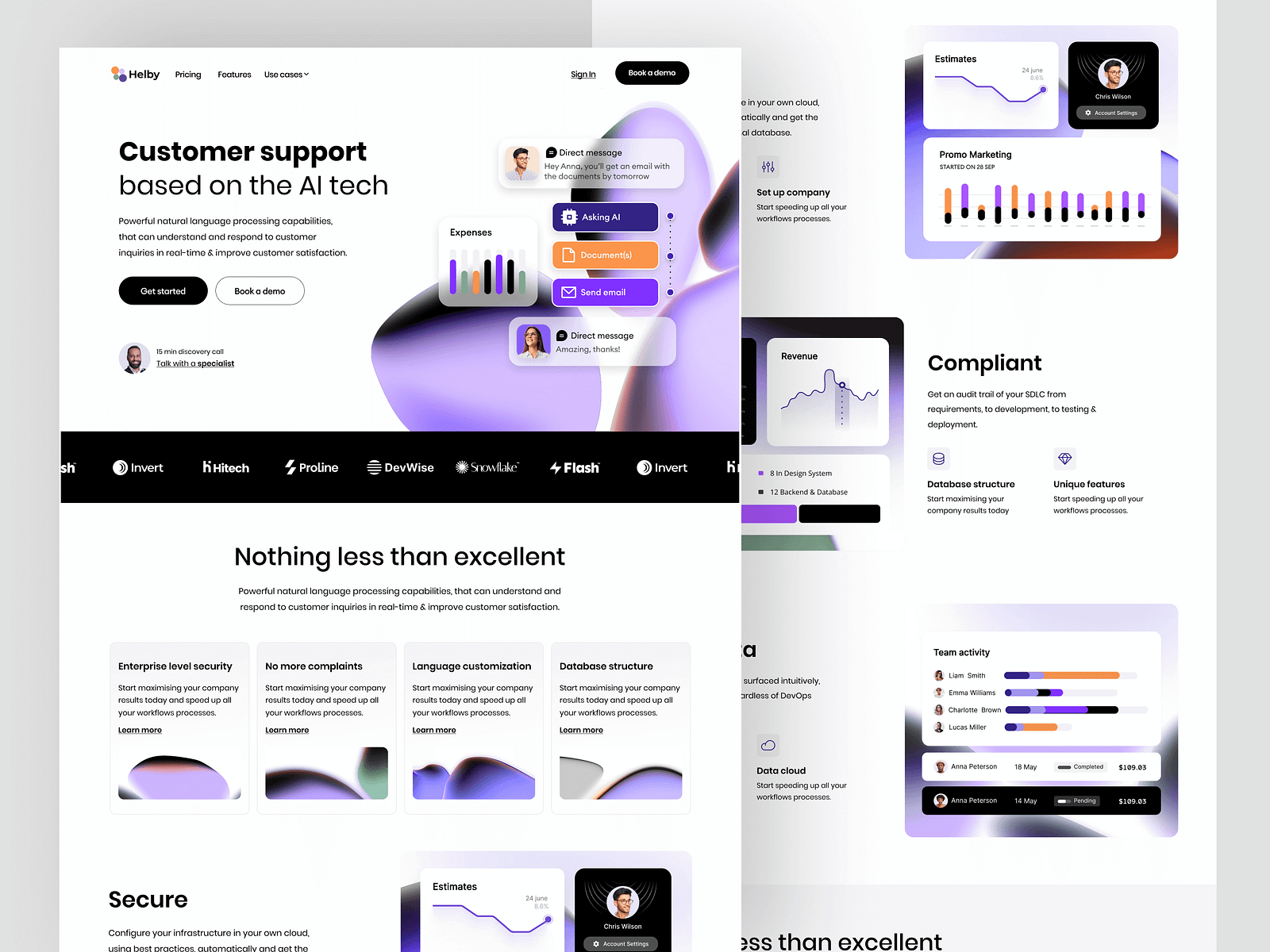 Helby Software Features Page Design by Emilian for DesignUp on Dribbble