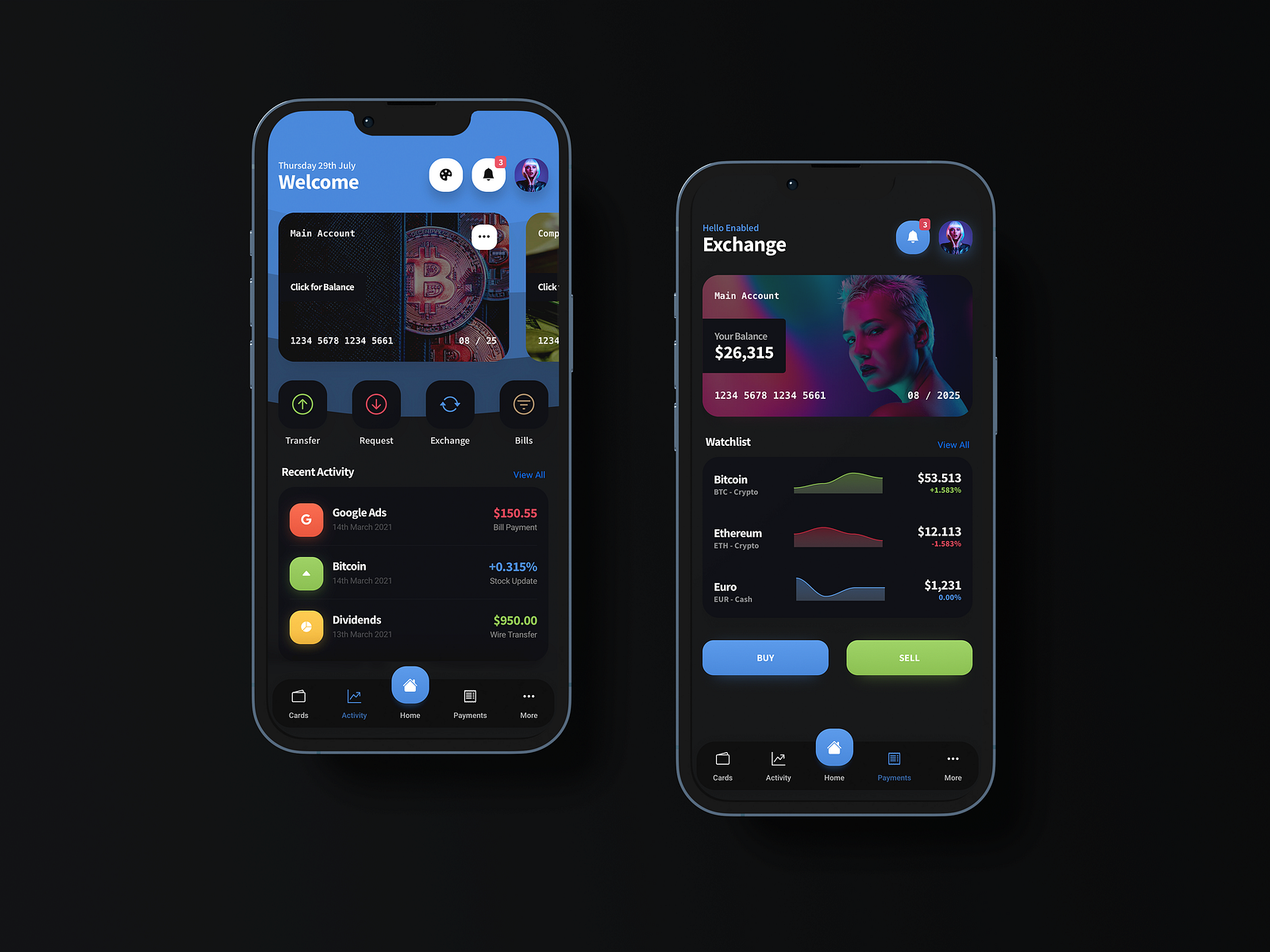 PayApp - Mobile Kit & PWA Template - Dark Mode by Enabled on Dribbble