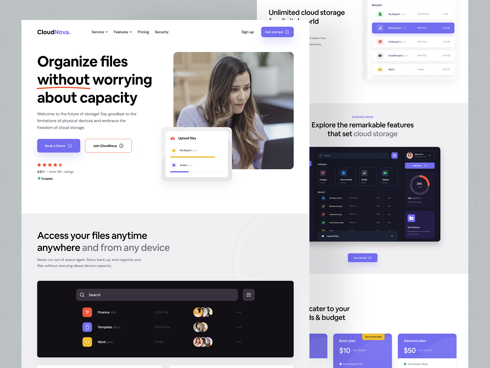SaaS cloud storage website design by Hasan on Dribbble