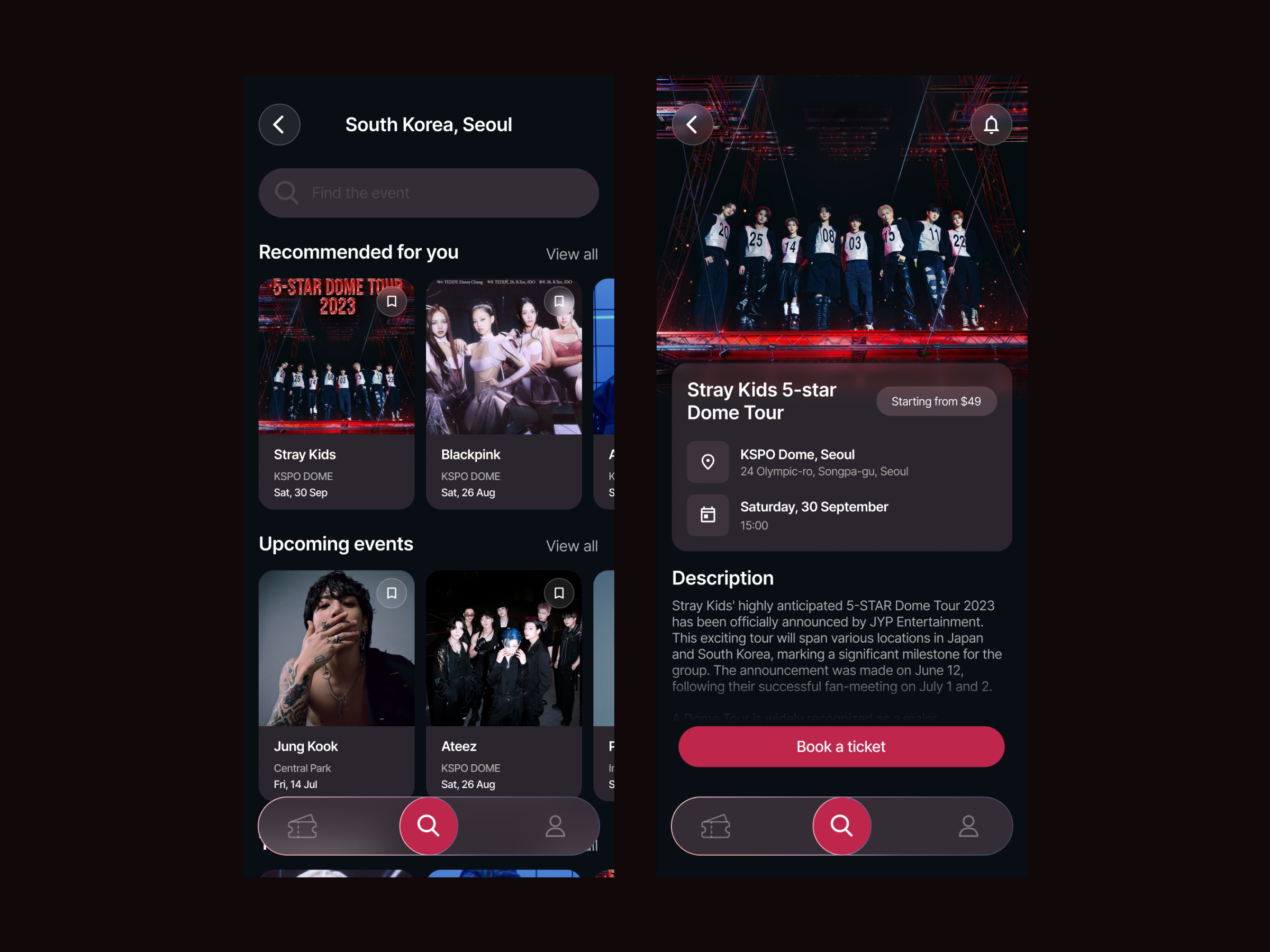 Concert Tickets Booking Service by Olesya Grokh for Apollo on Dribbble