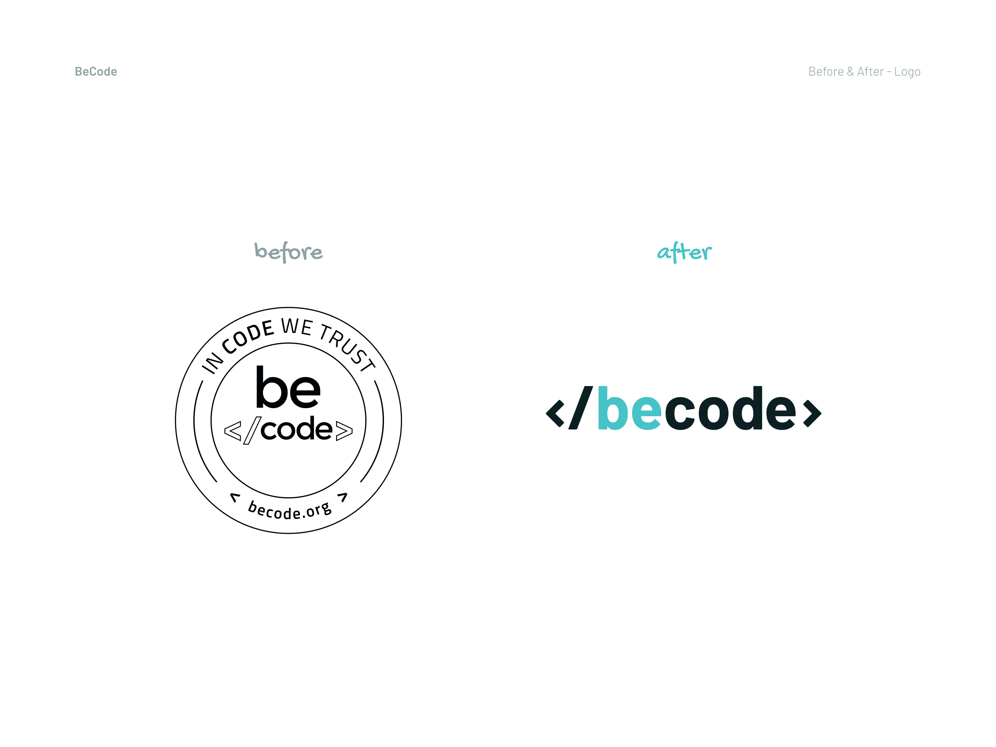 BeCode Logo (before & after) by Emi Negoescu for stoica.co on Dribbble