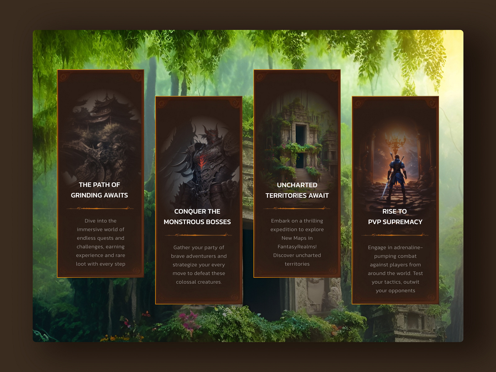 Fantasy Realms - MMORPG Web Design by Hiddemaru on Dribbble
