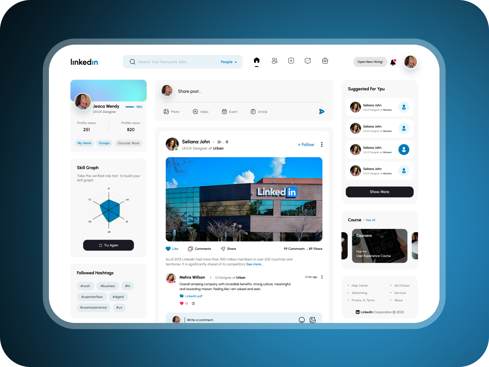LinkedIn Redesign Challenge by Hetvi Faldu on Dribbble