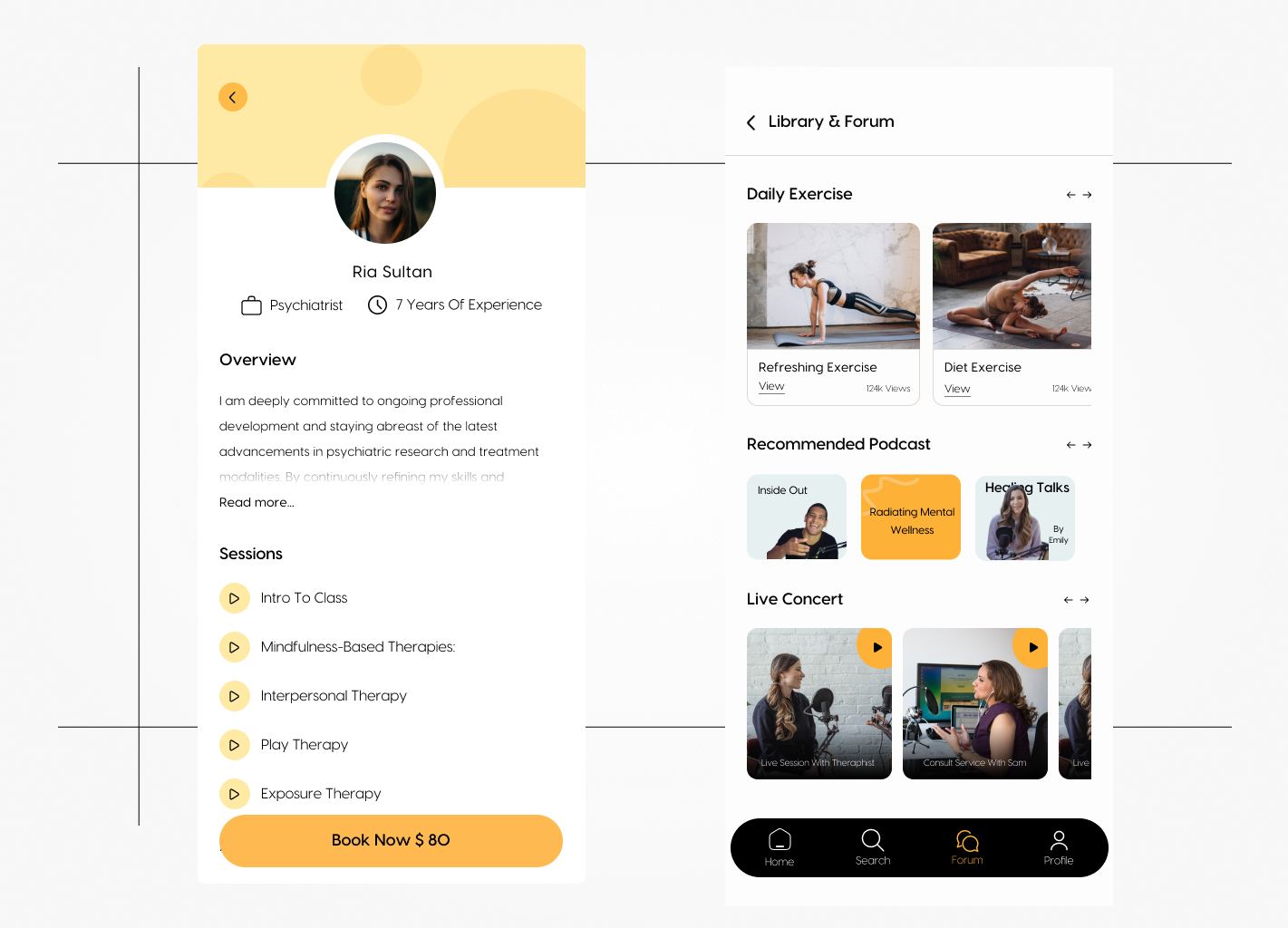 Therapist booking app by Bhuvana on Dribbble