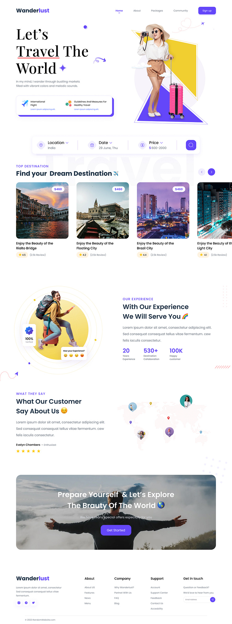 Travel website ui design by Sparsh Kumawat on Dribbble