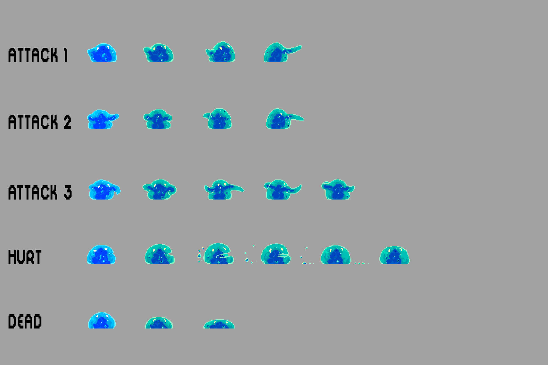 Free Slime Sprite Sheets Pixel Art by 2D Game Assets on Dribbble