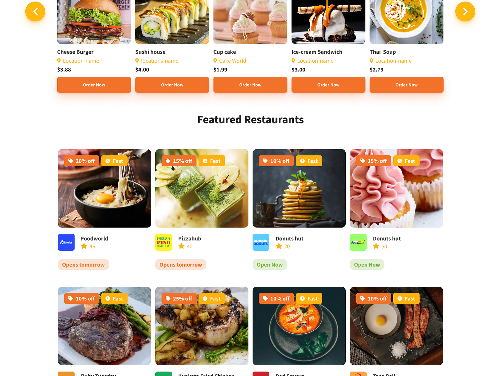 Food Website(foody) by Surbhi on Dribbble
