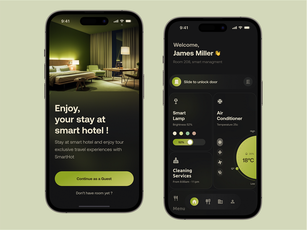 Smart Hotel Room by Slick on Dribbble