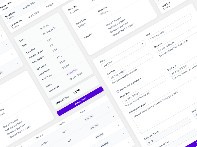 Browse thousands of Timesheet UI images for design inspiration | Dribbble