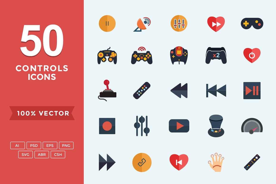 Flat Icons- Gaming & Controls Set by jumboicons on Dribbble