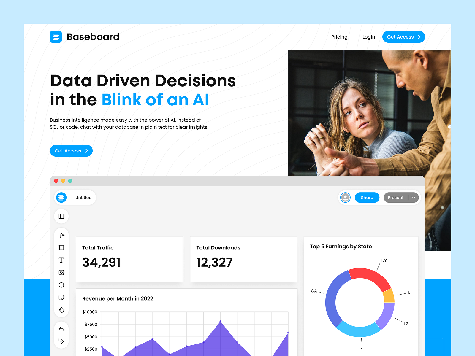 Baseboard AI (ChatGPT for Data Visuals) by Brayson on Dribbble