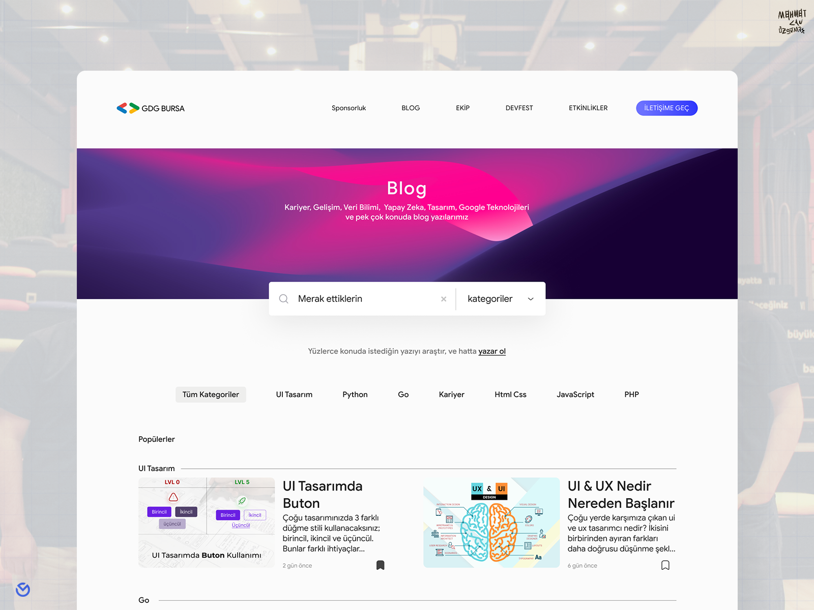 Blog UI Design by Mehmet Can Ozgumus on Dribbble