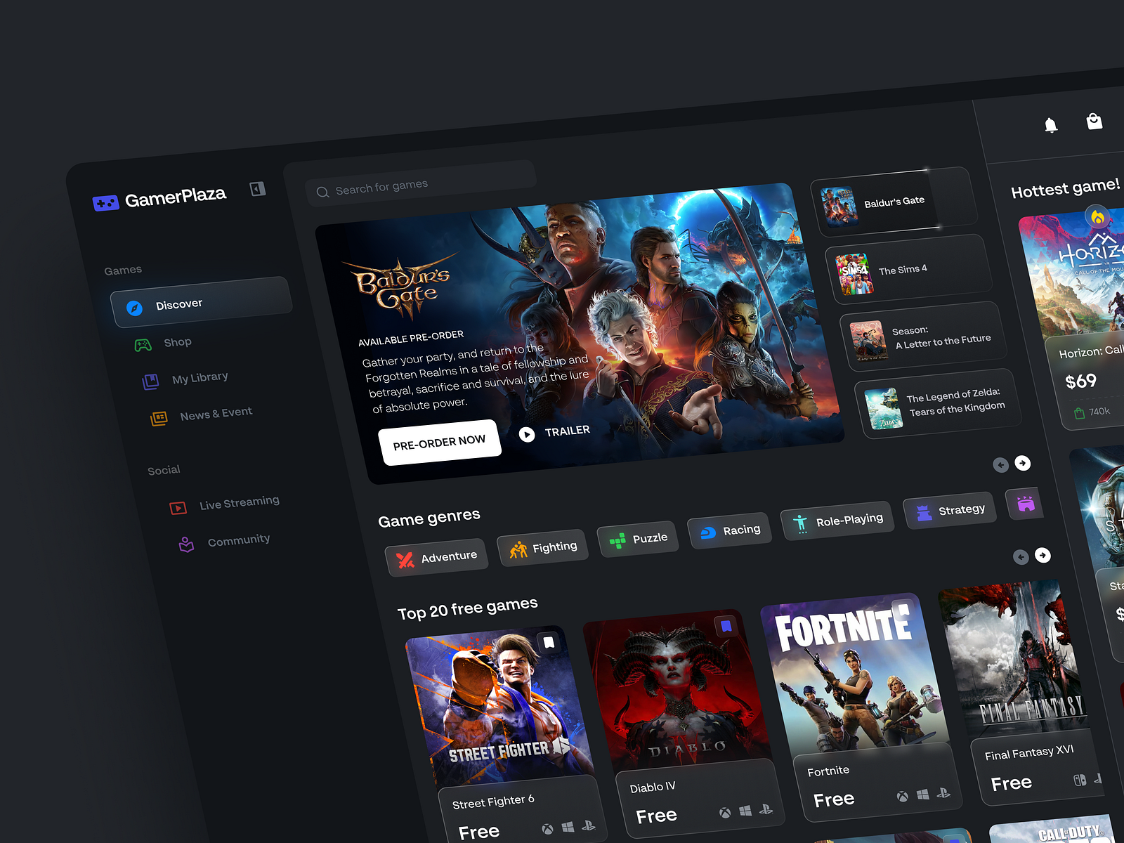 Game shop - web design by Syafii for Usercentra Studio on Dribbble