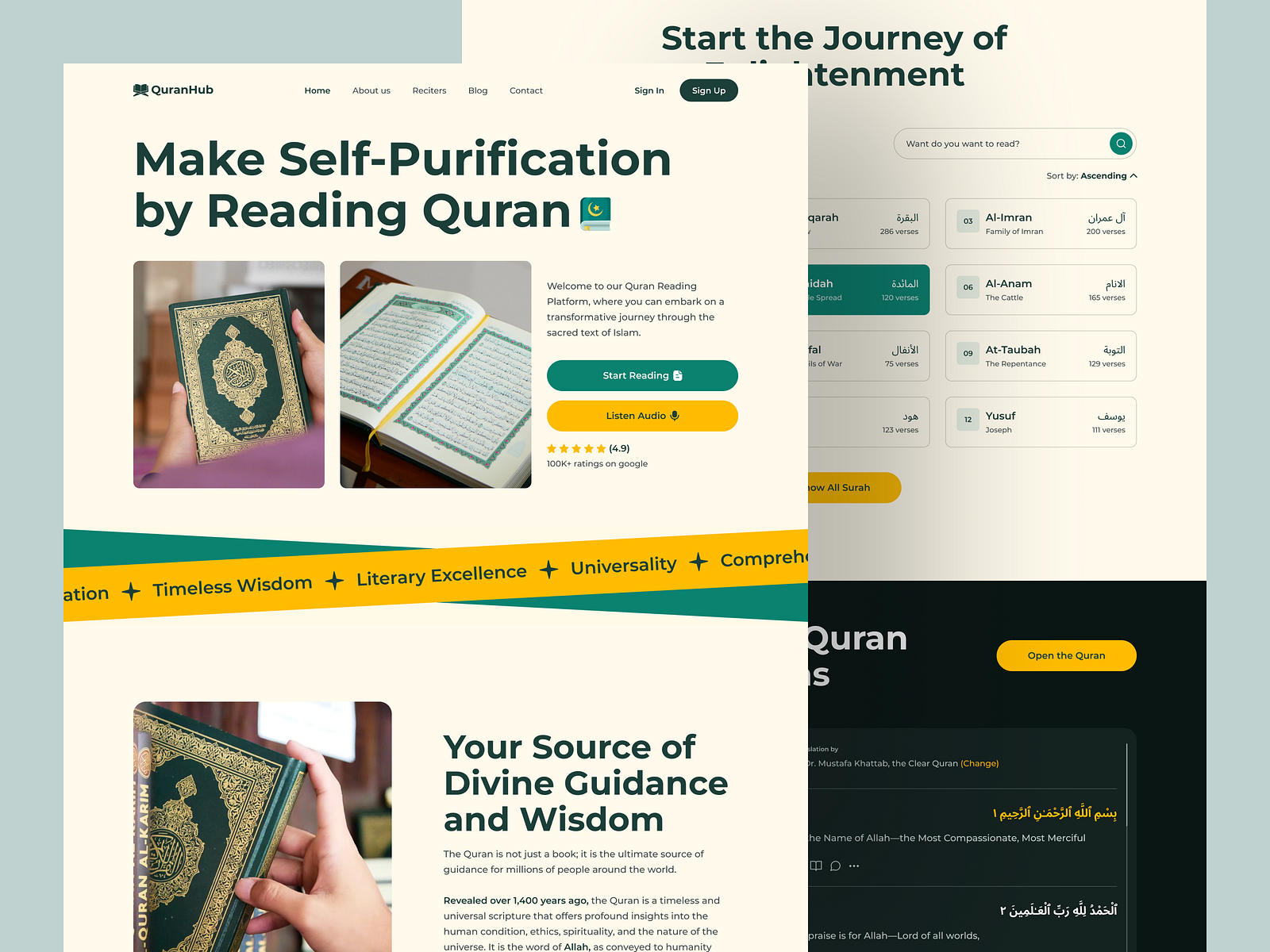 Quran Reading Website by Moskur Alam on Dribbble