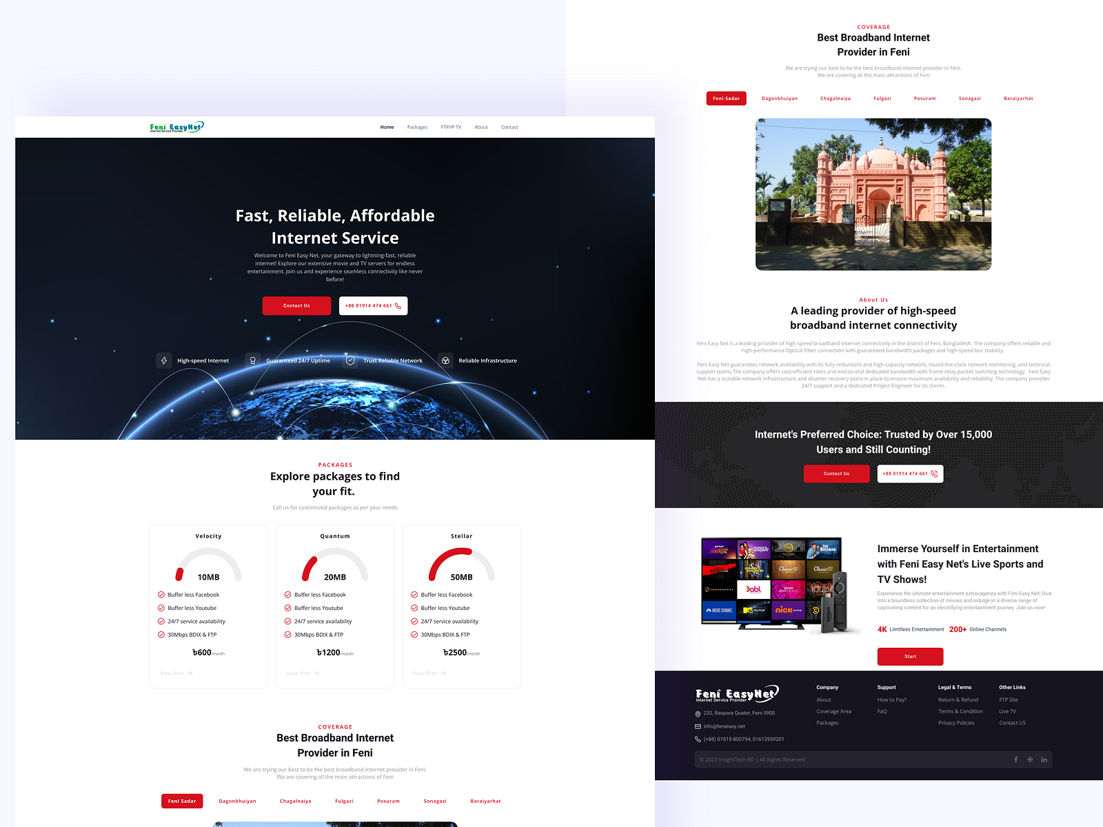 Broadband company landing page by Md. Sadman Sakib jisan on Dribbble